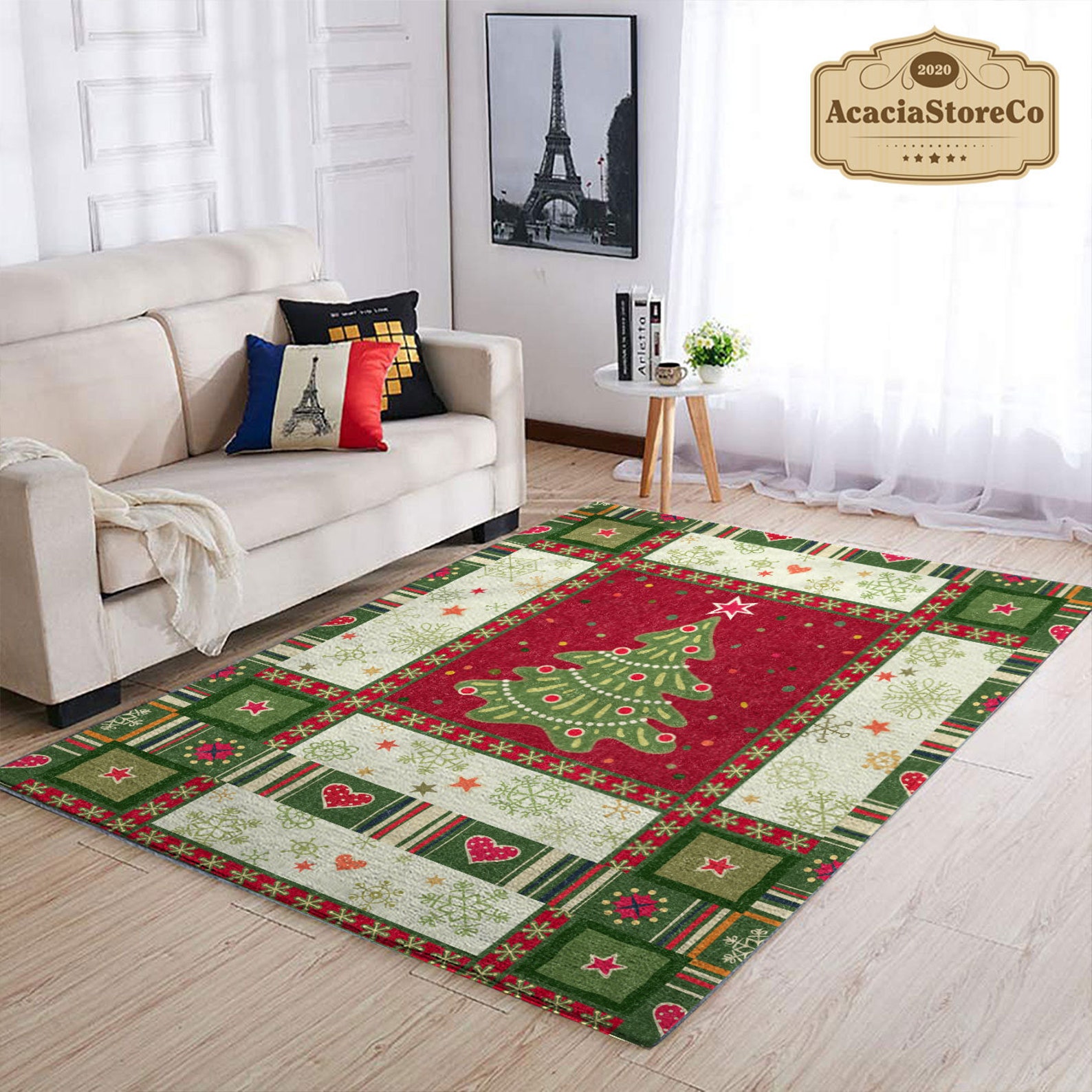 Merry Christmas Rug Christmas Tree Rug Christmas - Etsy