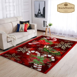 Merry Christmas Rug, Christmas Decoration, Christmas Gift, Xmas Carpet ...