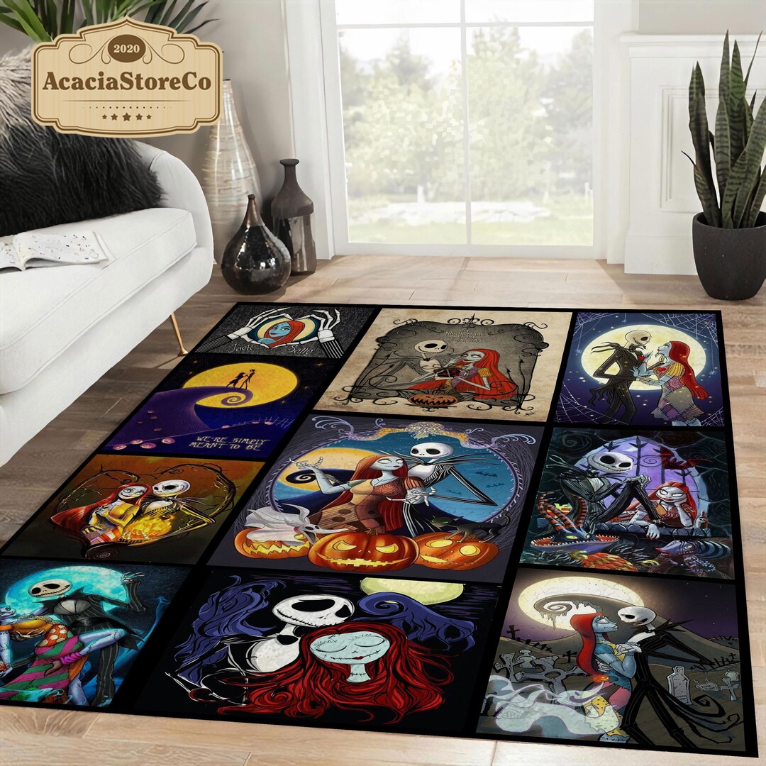The Nightmare Before Christmas Area Rug, Jack Sally Skellington ...