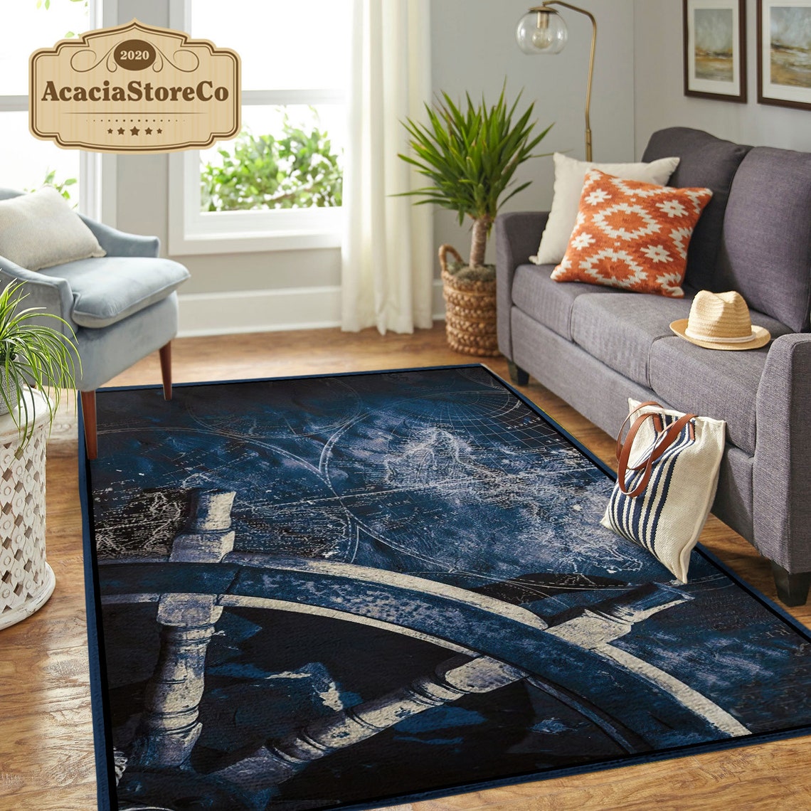 Old Nautical Navigation Rug Nautical Area Rug Home Decor - Etsy