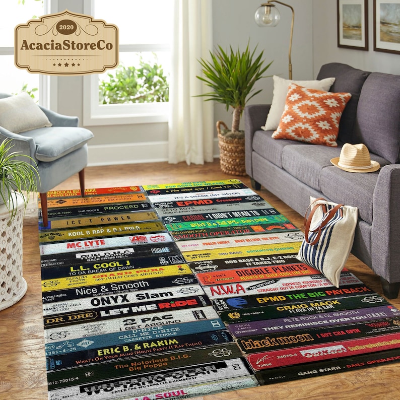 Hip Hop Old School Area Rug, Hip Hop Carpet, Music Rug, Gift for Hip ...