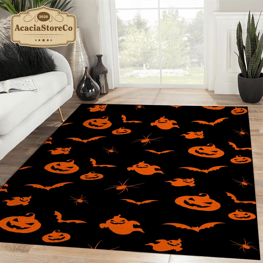 Halloween Pattern Decoration Area Rectangle Rug, Halloween Carpet ...