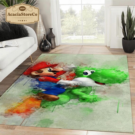 Gaming Floor Decor Mario Rug Super Mario Area Rug Video | Etsy