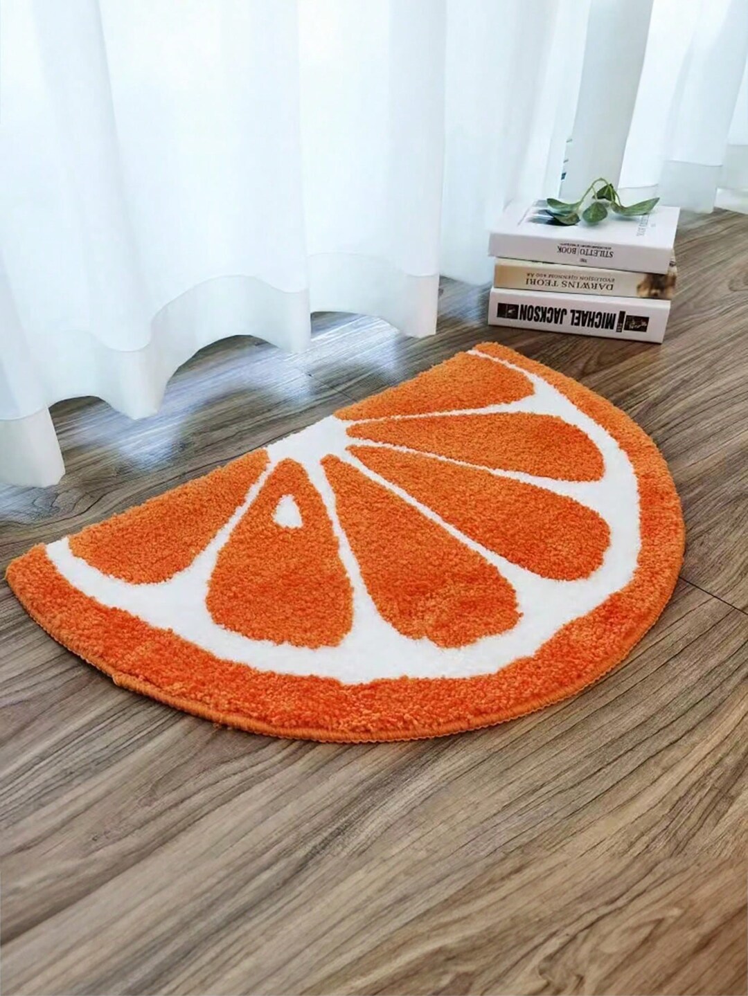 3D Orange Shaped Bath Mat, Bathroom Rugs Funny Cute Bath Rugs Non Slip ...
