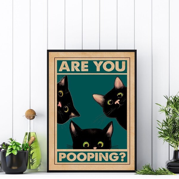 Are You Pooping Cat Poster - Etsy UK