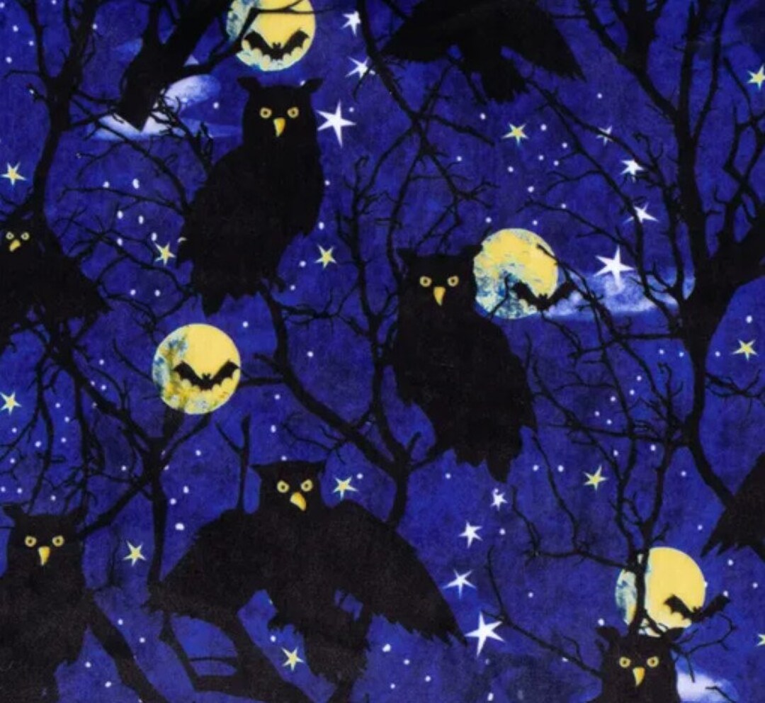 Midnight Owl Digital Cuddle® Minky (shannon Fabrics) 2.5 Mm Pile - Etsy
