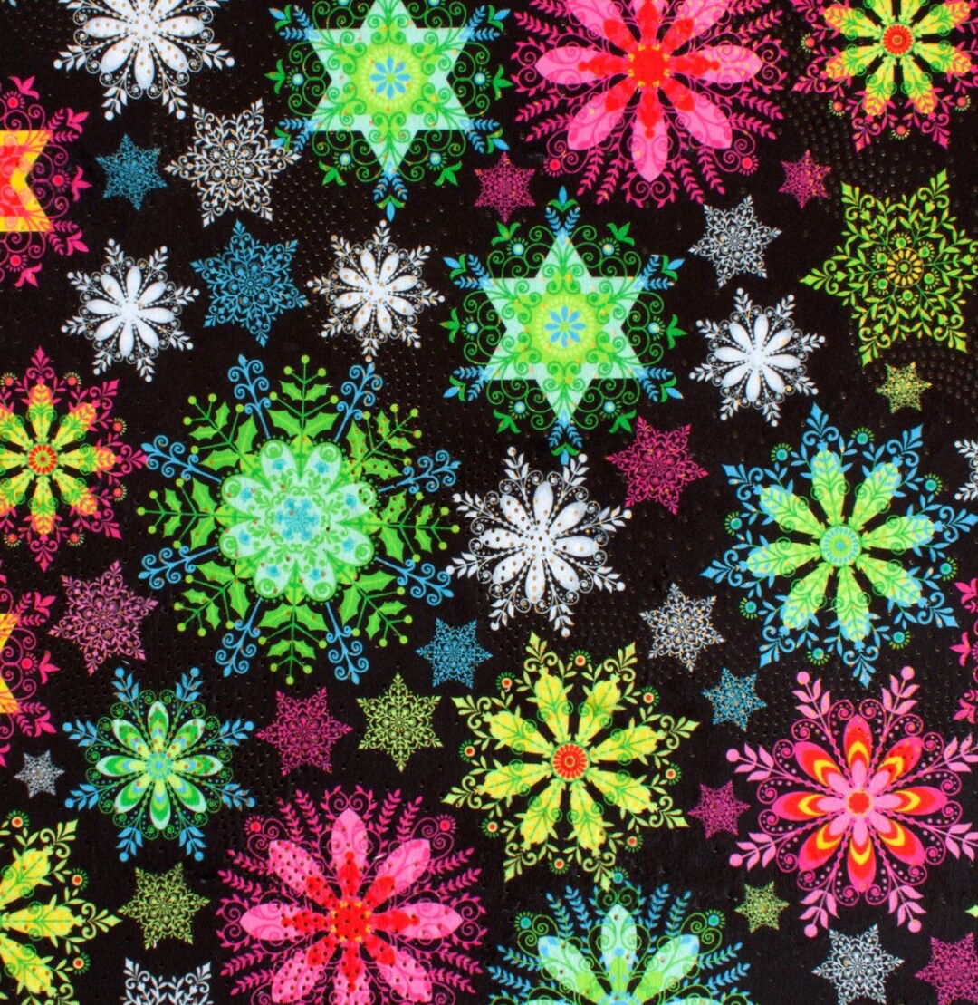 Tiny Neon Snowflakes Flat Minky (EZ Fabric) - Etsy