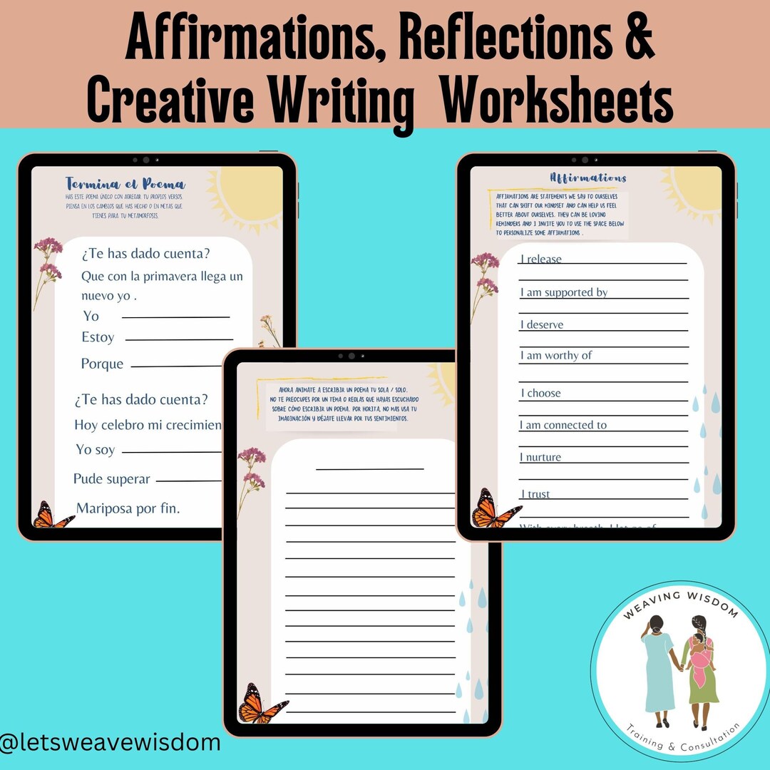 Reflection & Growth Worksheets - Bilingual - Etsy