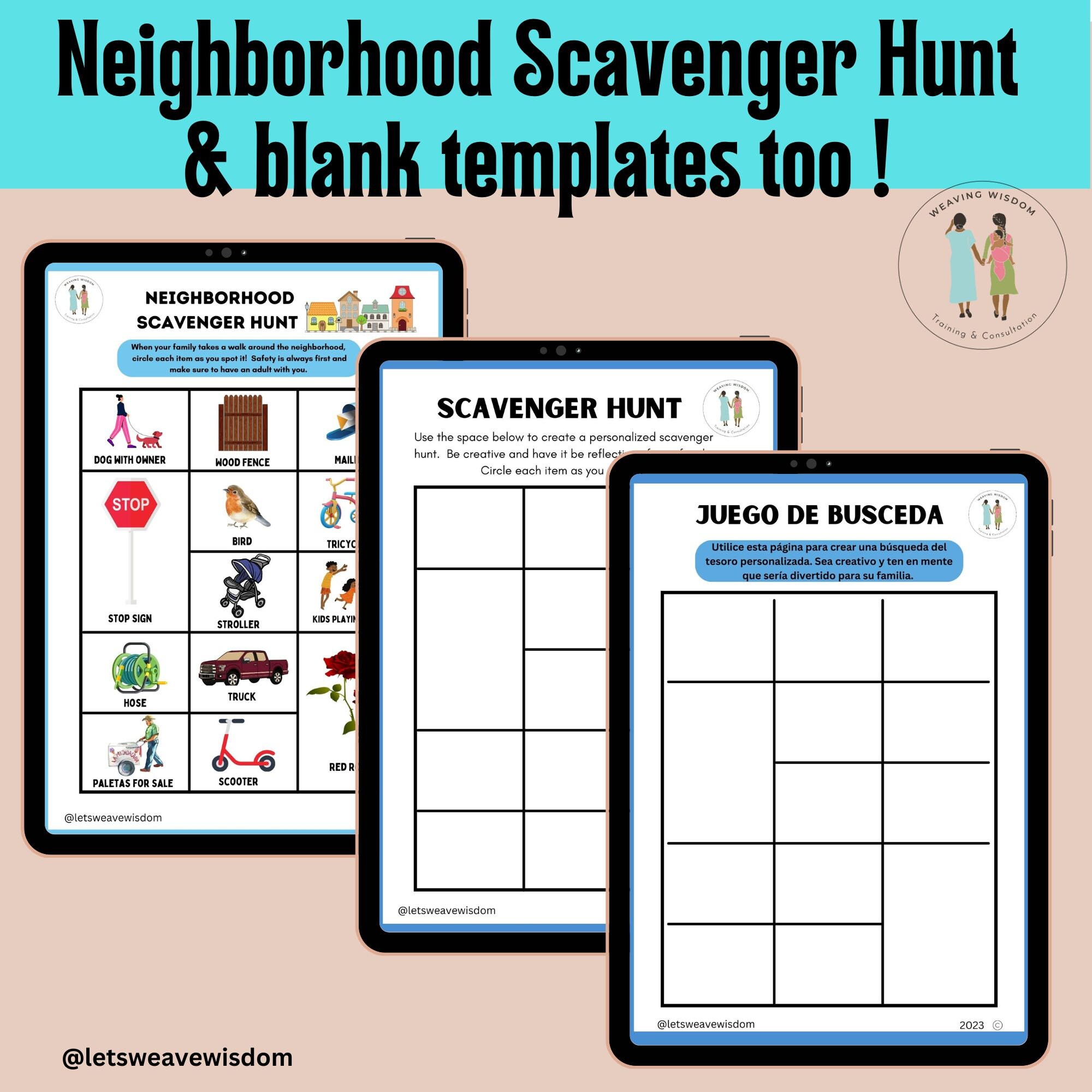 Family Scavenger Hunts -bilingual Set of 6, Family Time, Family Games ...