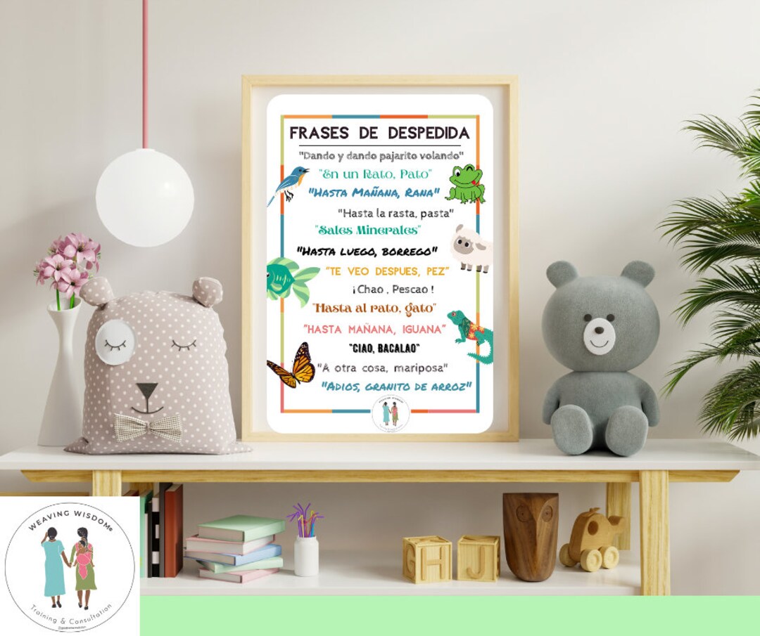 Spanish Goodbye Phrases Poster / Despedidas, Digital Print, Bilingual ...