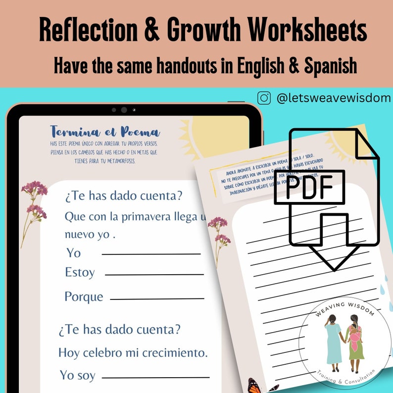 Reflection & Growth Worksheets - Bilingual - Etsy