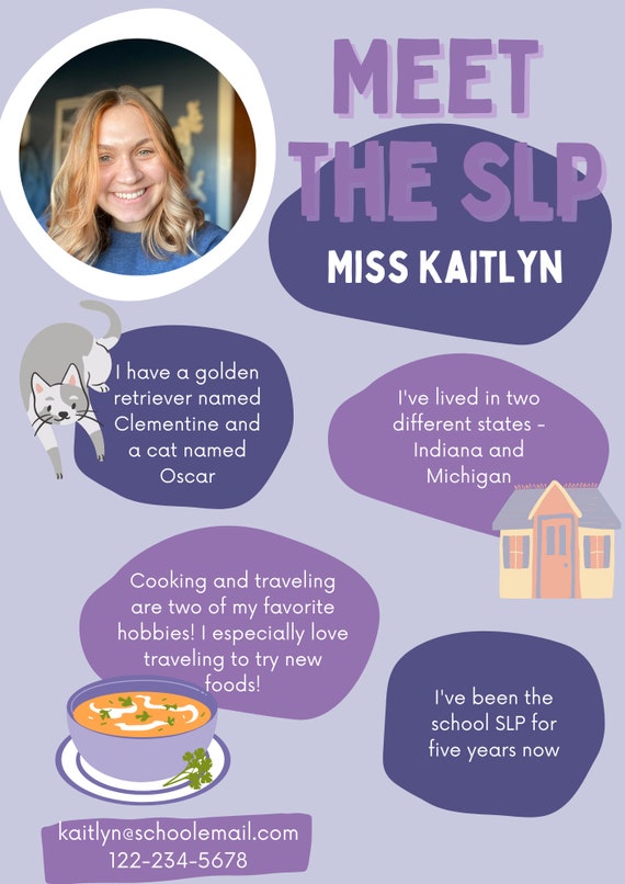 Custom Meet the SLP or Teacher Page - Etsy