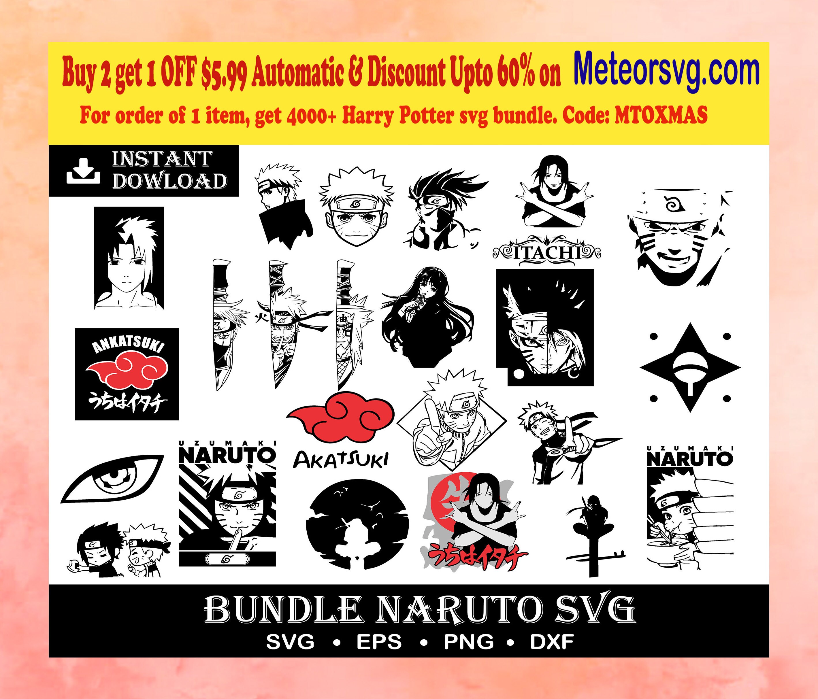 Naruto Svg Bundle Png Eps Dxf for Cricut and Print Naruto | Etsy
