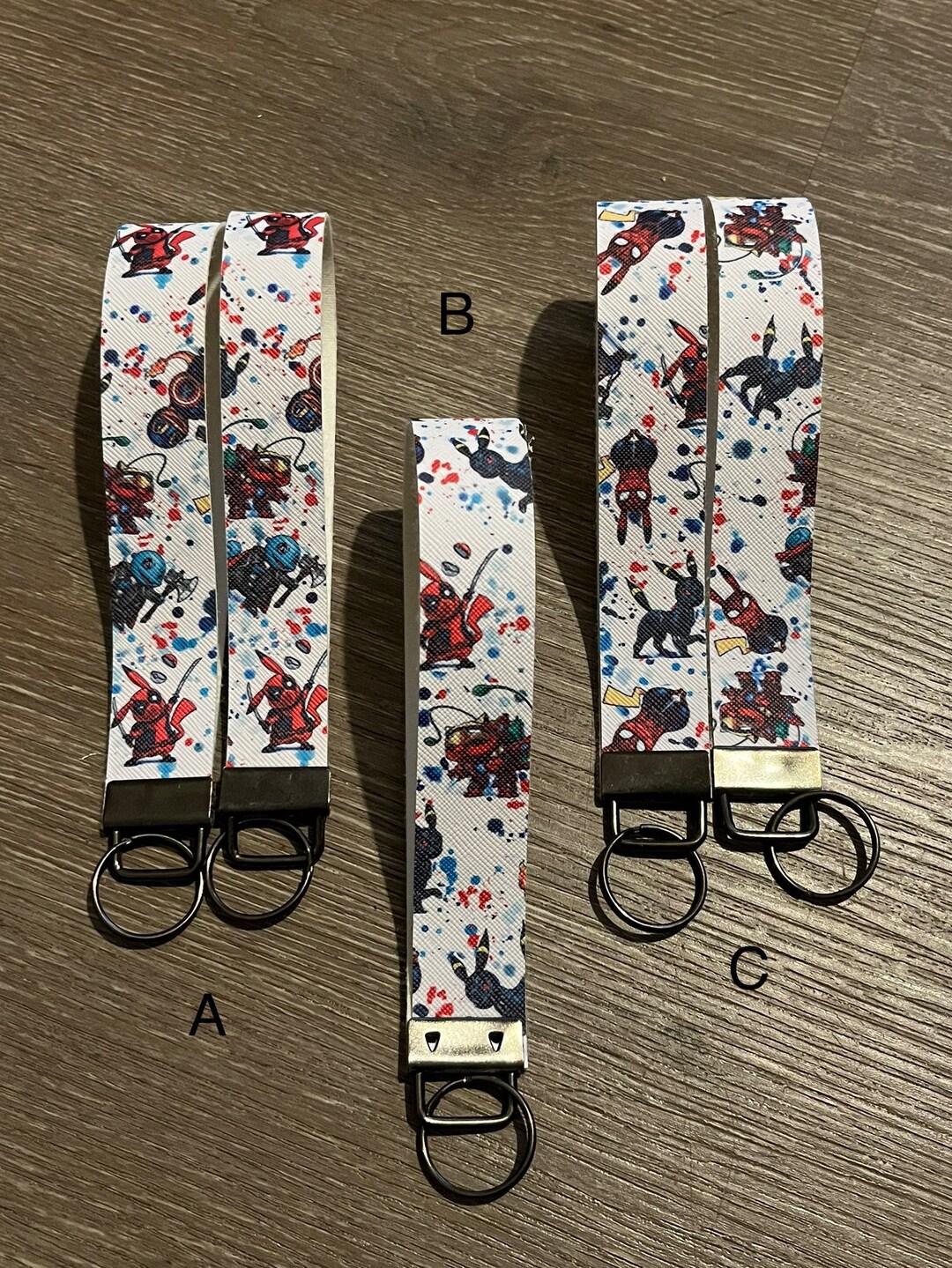 Pokémon Marvel Characters - Faux Leather - Keychain - Key Fob ...