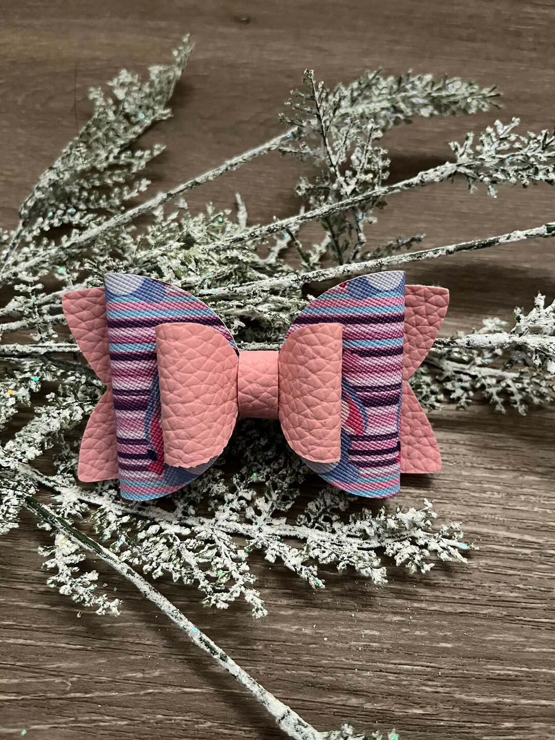 Disney Eeyore / Santa Faux Leather Hair Bow - Etsy