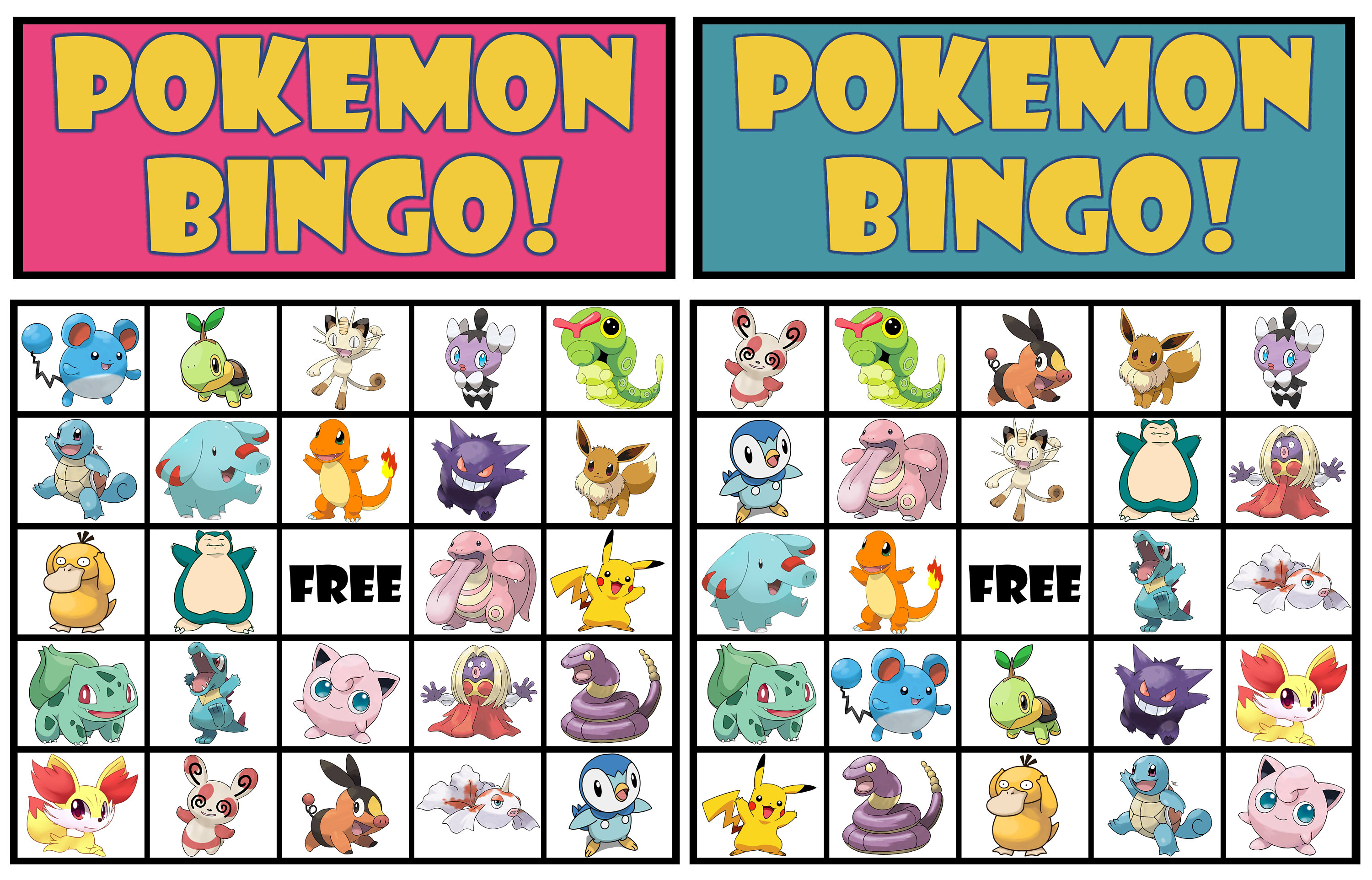 Pokemon Bingo - Etsy