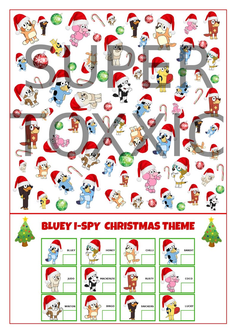 I Spy - Bluey Christmas - Etsy