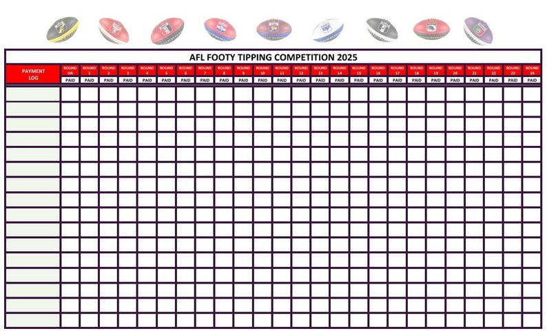 AFL Football Tipping Competition Booklet - Etsy