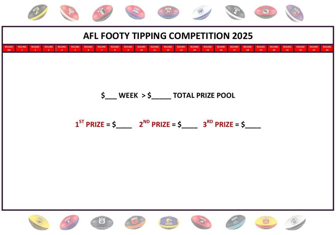 AFL Football Tipping Competition Booklet - Etsy
