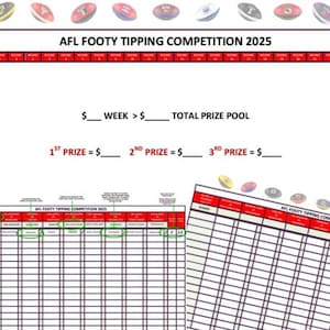 AFL Football Tipping Competition Booklet - Etsy