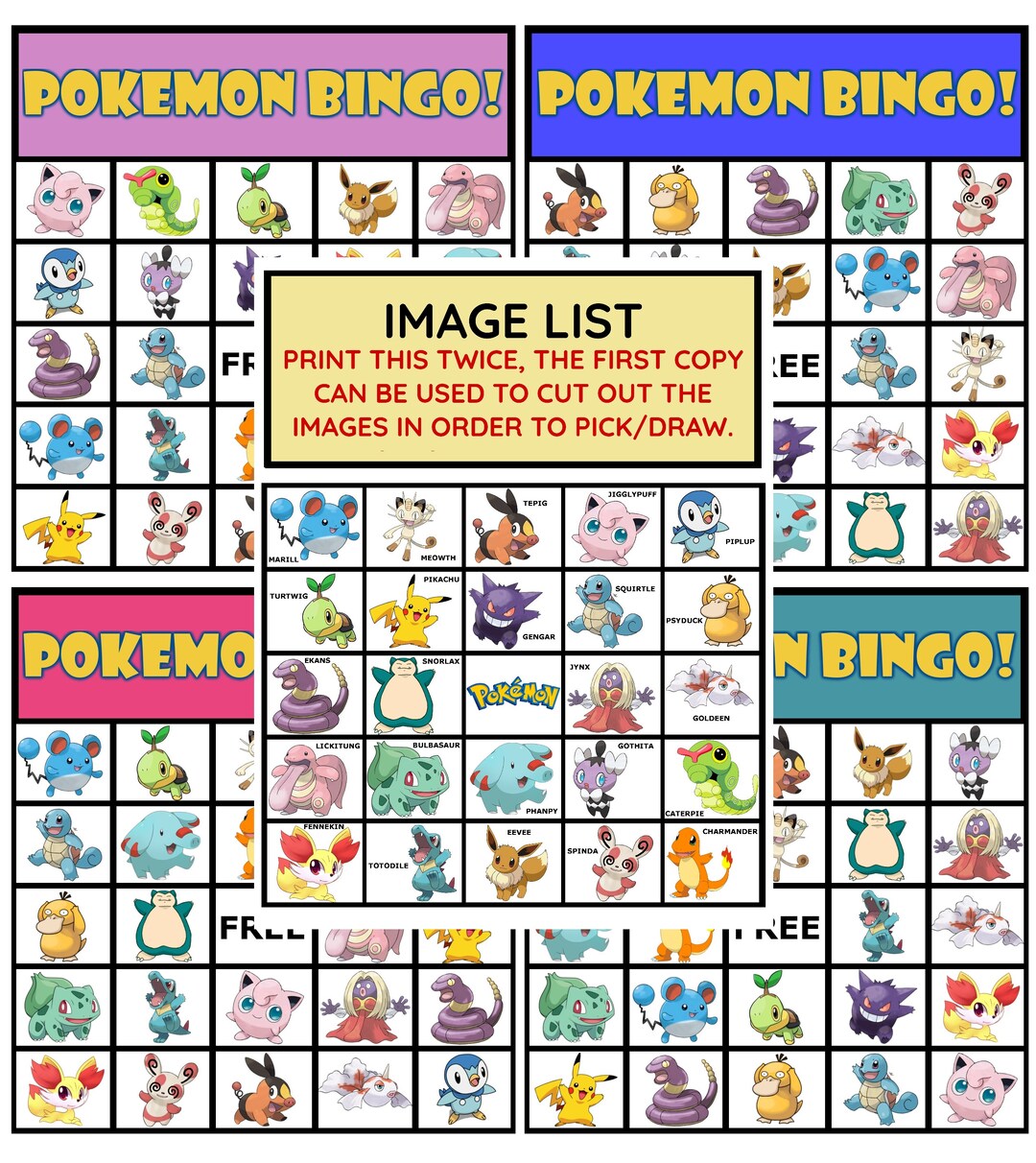 Pokemon Bingo! - Etsy