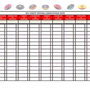 AFL Football Tipping Competition Booklet - Etsy