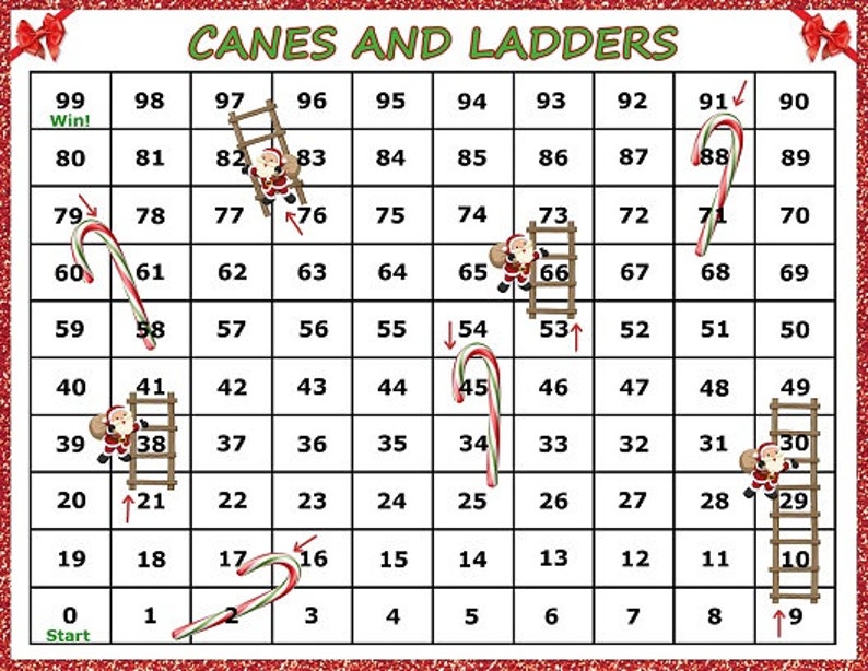 Christmas Game - Canes and Ladders - Etsy