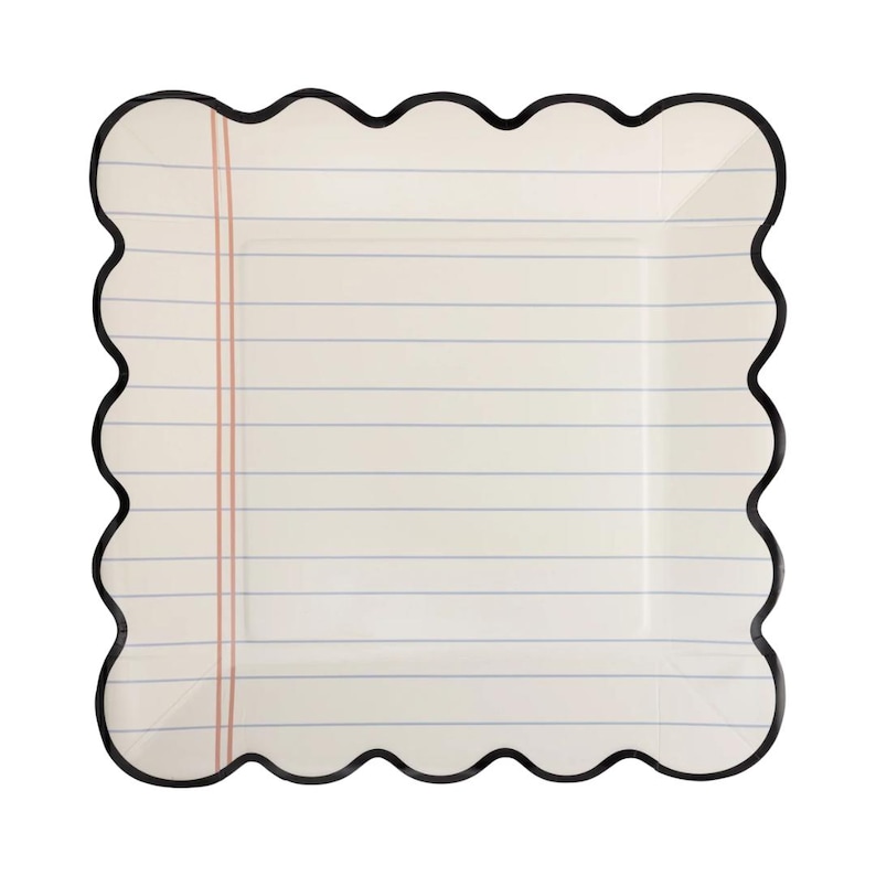 Notebook Paper Plates, Scalloped Edge, Back to School Party Supplies - Etsy