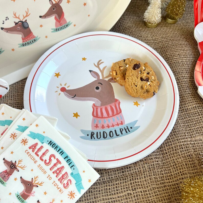 Reindeer Plates, Disposable Christmas Plates, Christmas Paper Plates ...