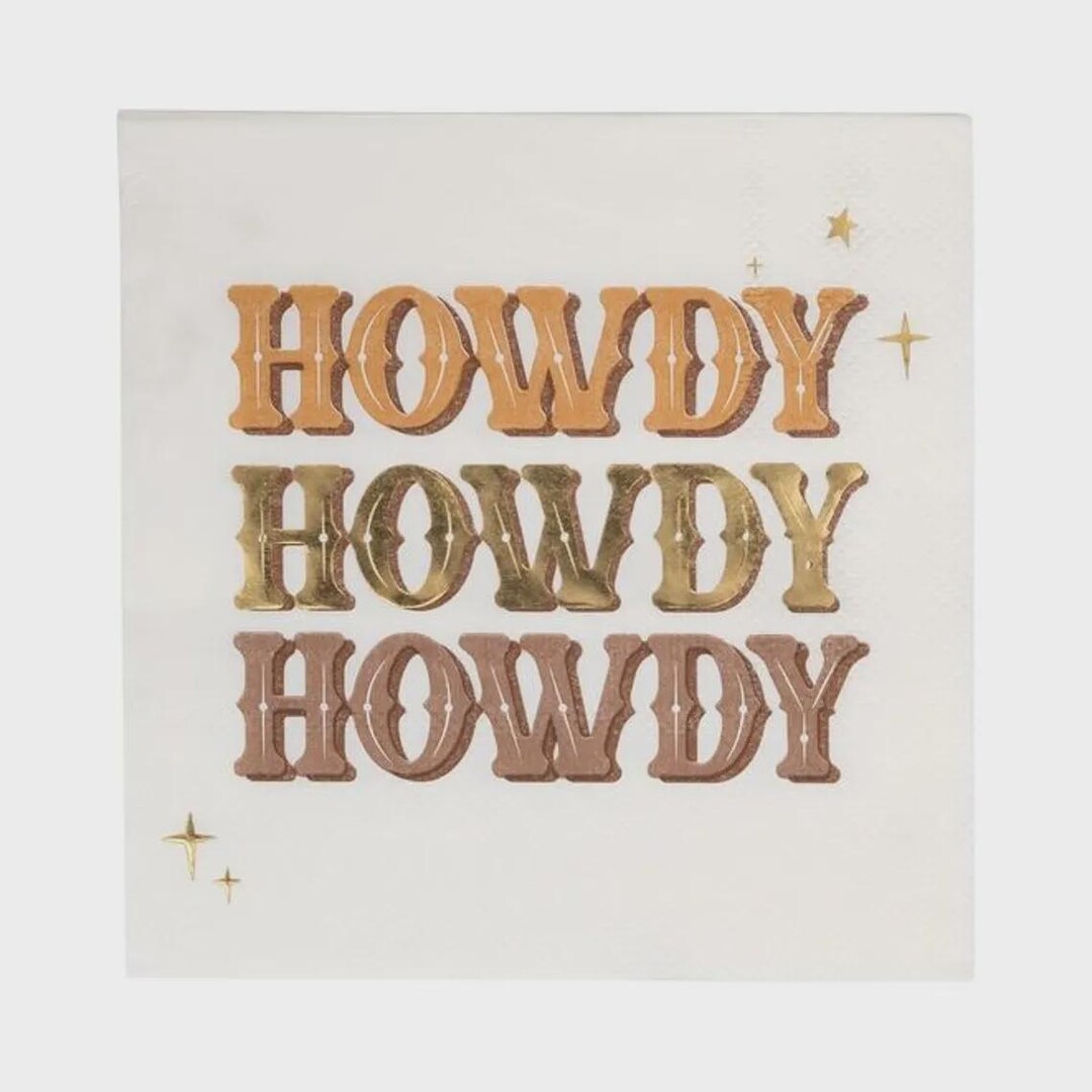 Cowboy Howdy Paper Cocktail Napkins, 18ct | Rodeo Themed Party Decor ...