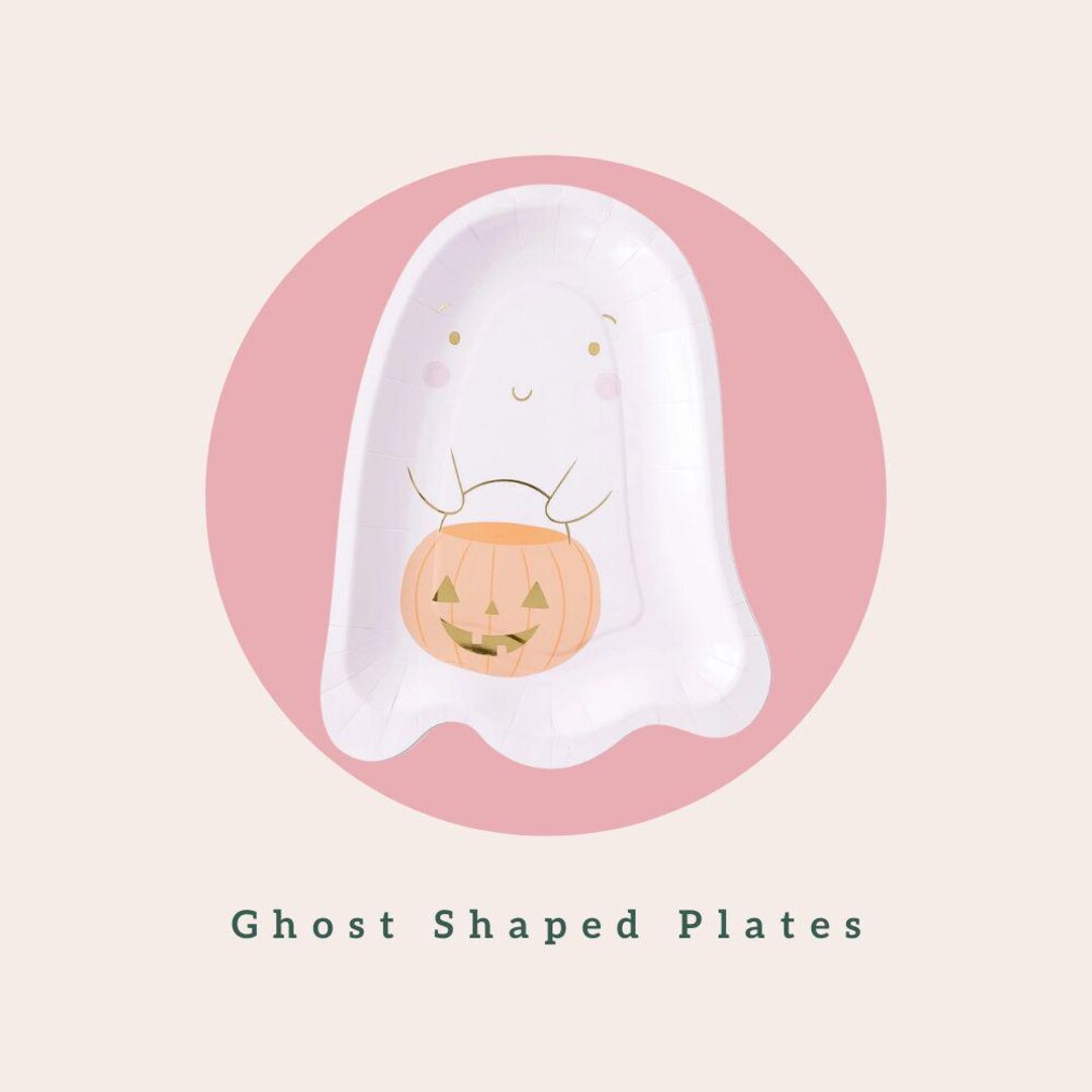 Ghoul Gang Plate, Set of 8 | Ghost Paper Plates, Ghost Halloween Plates ...