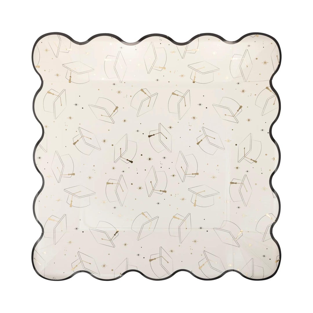 Graduation Cap Pattern 11" Plate, 8ct | Graduation Party, Graduation ...