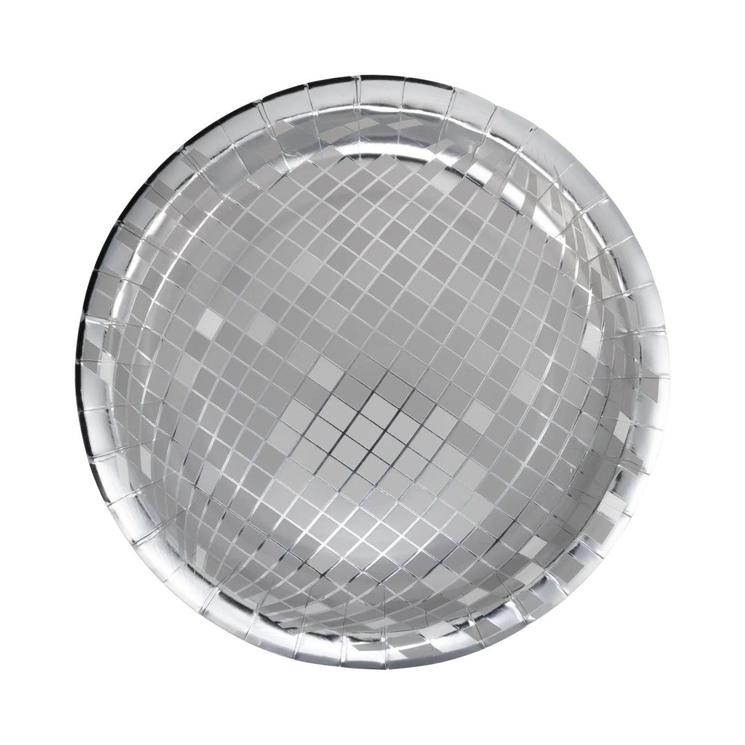 Silver Disco Ball Paper Plates 8ct, Disco Party Decor, Disco ...