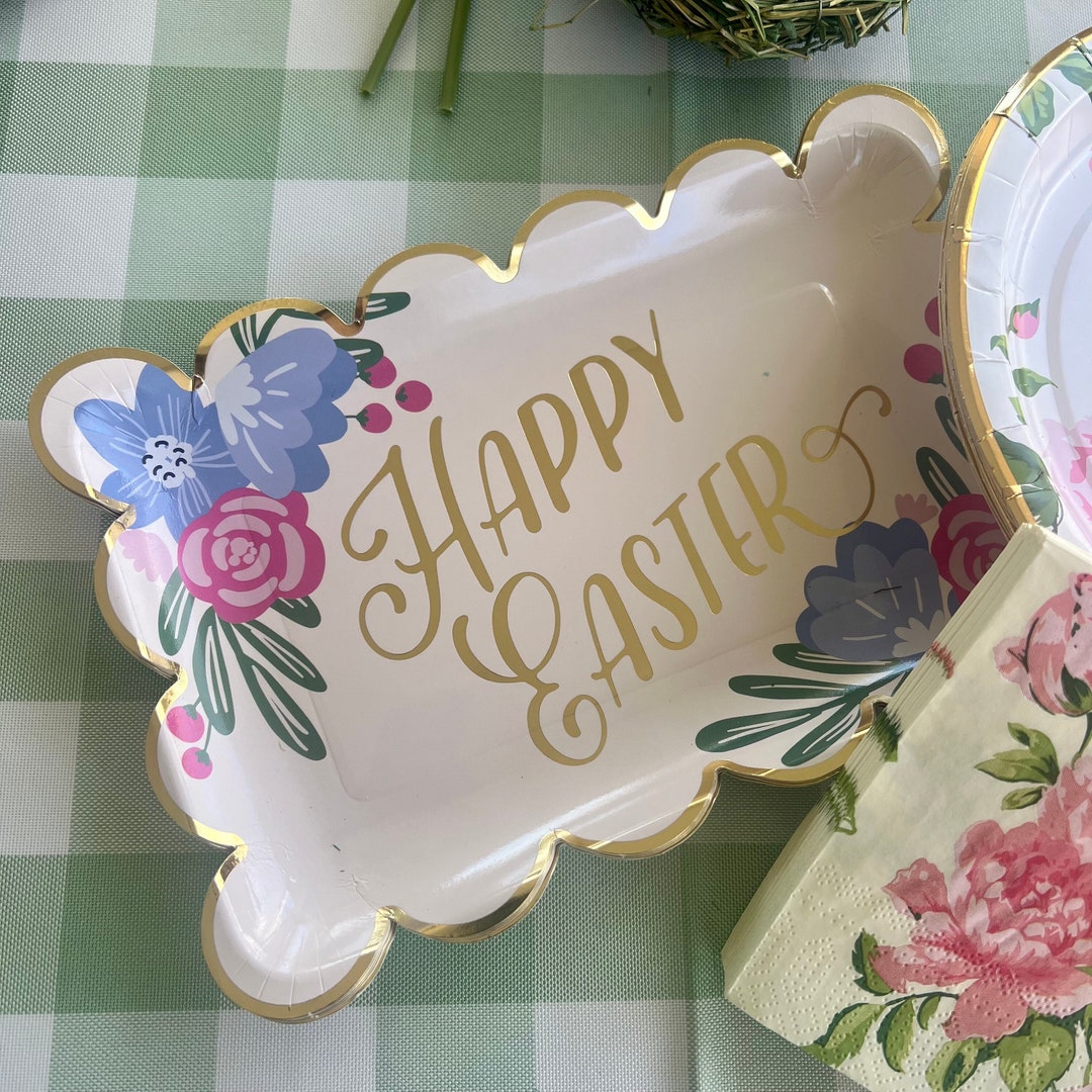 Easter Paper Plates | Easter Plates (set of 8) - Easter Table - Easter ...