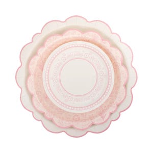 Pink Toile Paper Charger Plates | Pink Tea Party Bridal Shower, Tea ...