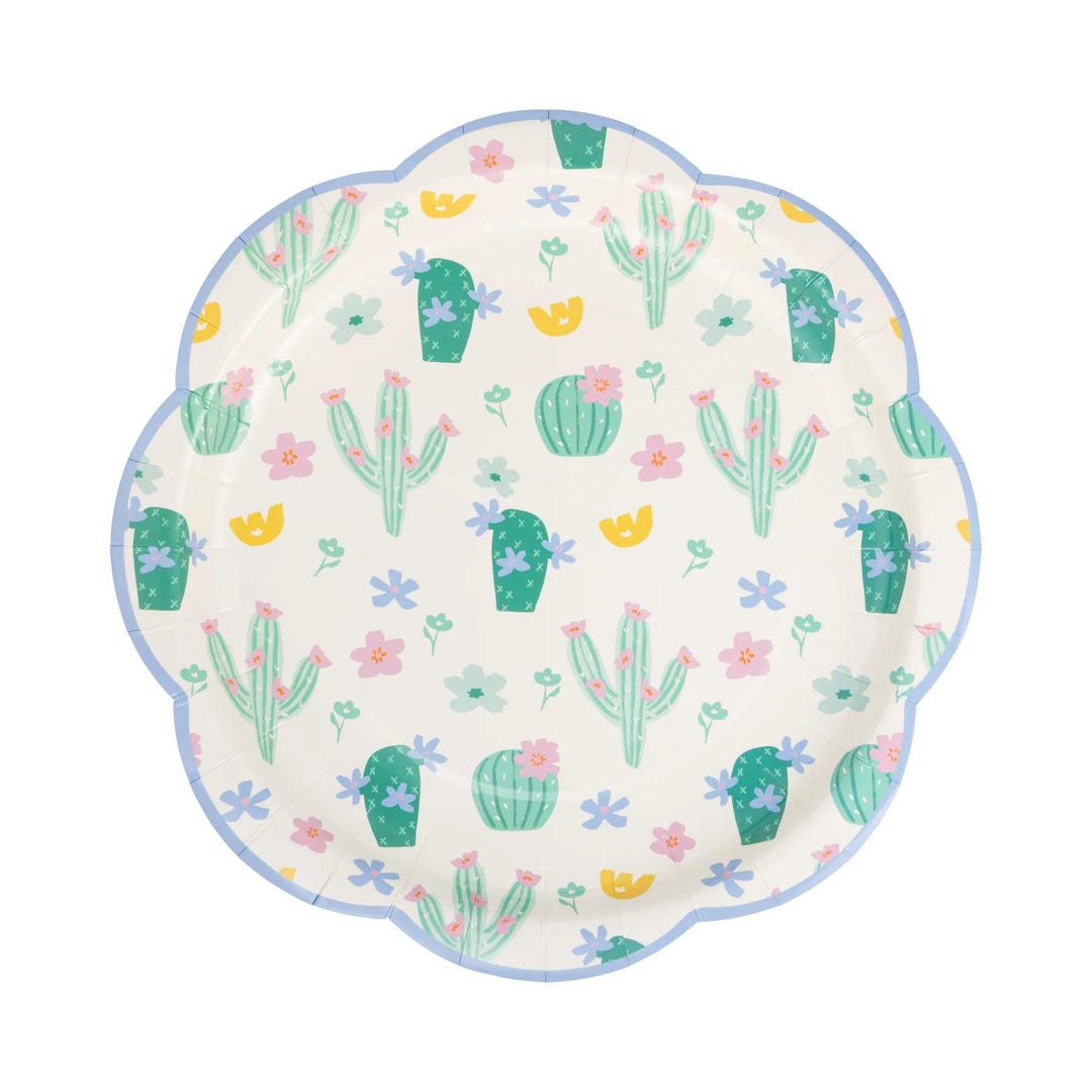 Fiesta Cactus Paper Plates, Cinco De Mayo Party Supplies (8 Ct) - Etsy