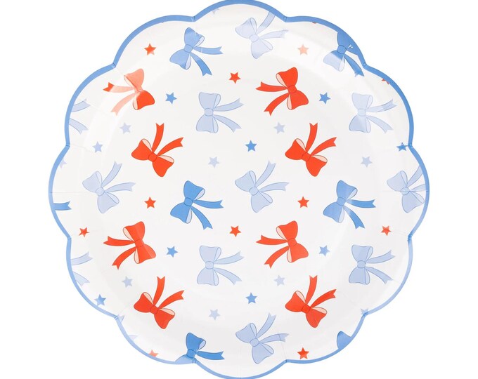 4th of July Bow Paper Plates, 8ct | Patriotic Plates, July 4th Paper ...