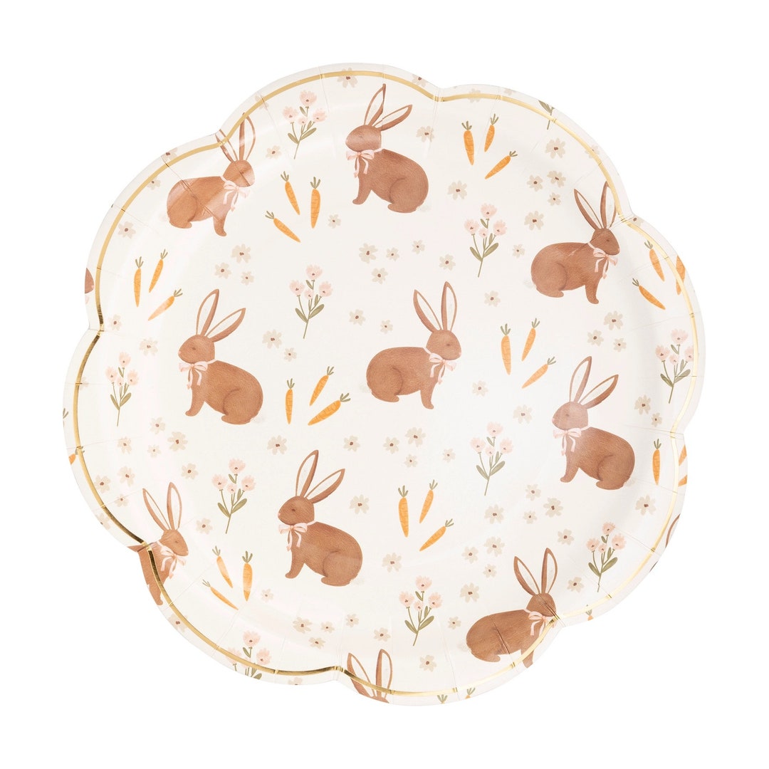 Easter Bunny Paper Plates | Easter Plates (set of 8) - Scalloped Paper ...