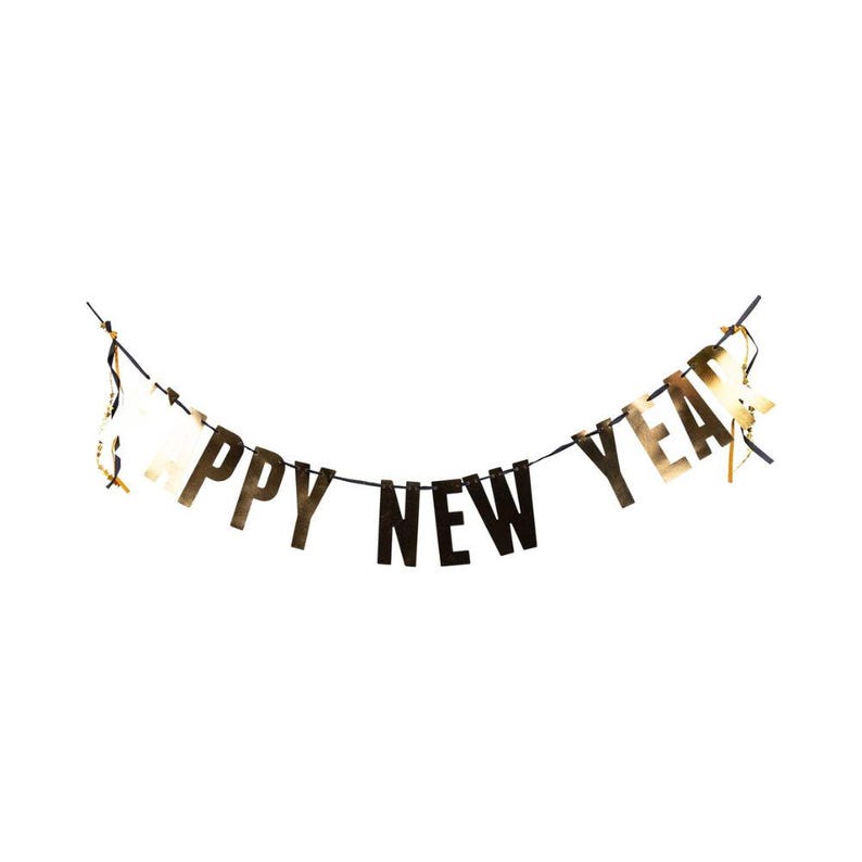 Happy New Year Banner Set | Gold Foil NYE Decorations - Etsy