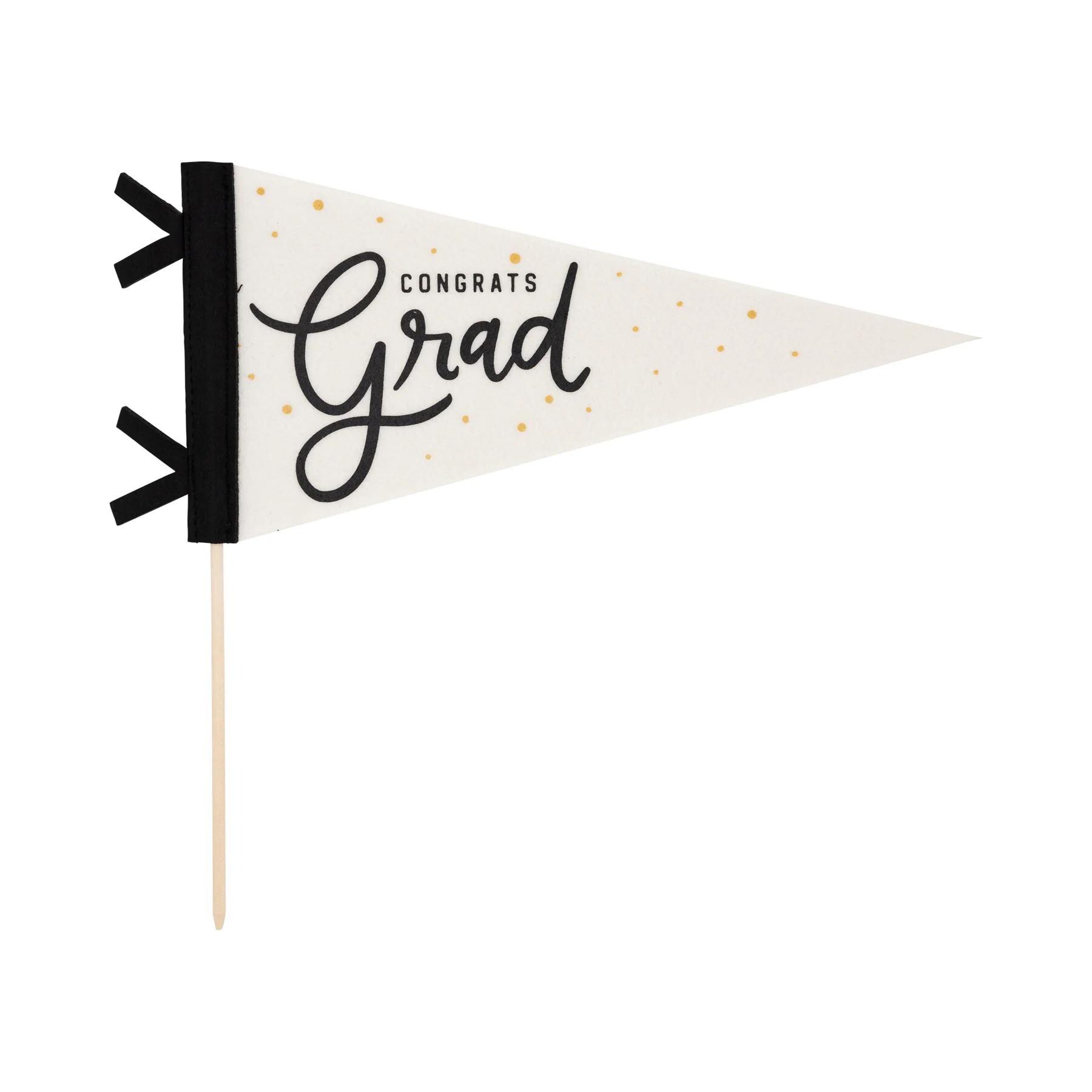 Congrats Grad Felt Pennant Flag | Graduation Flag, Graduation Party ...