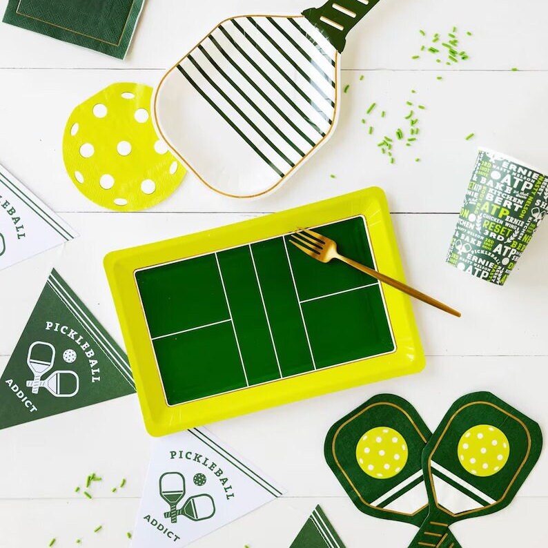 Pickleball Court Paper Plates - Set of 8, Party Decorations - Etsy