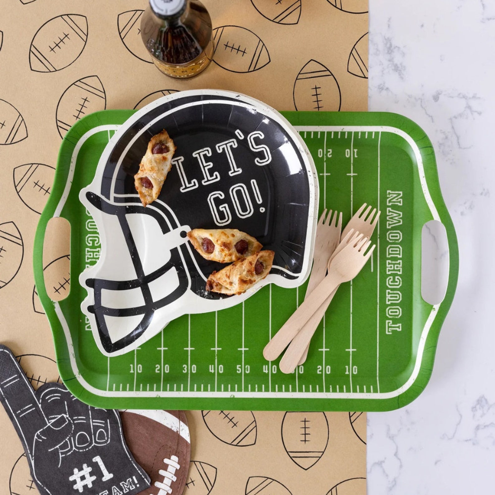 Football Party Kit | Tailgate Decorations, Helmet Plates & Pennant - Etsy