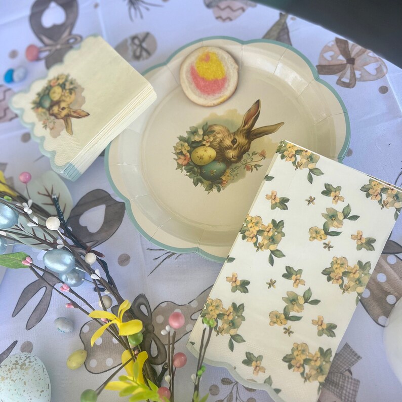 Bunny Plates Easter Paper Plates set of 8 Easter Bunny Plates Bunny ...