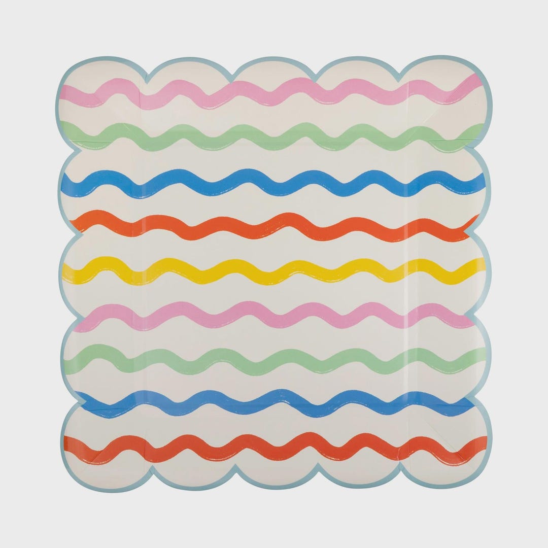 Ric Rac Striped Paper Plates, 8ct | Art Birthday Party, Rainbow Party ...