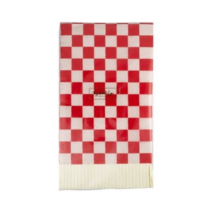 Red and Pink Checked Fringed Paper Dinner Napkins, 24 Ct | Christmas ...