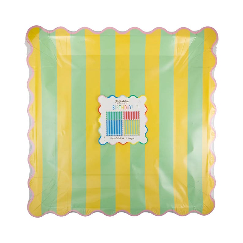 Rainbow Striped Paper Plates: Art Birthday Party Supplies, 8ct - Etsy
