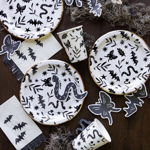 Spooky Halloween Paper Cups, Set of 8 | Bats and Snakes Cups, Adult ...