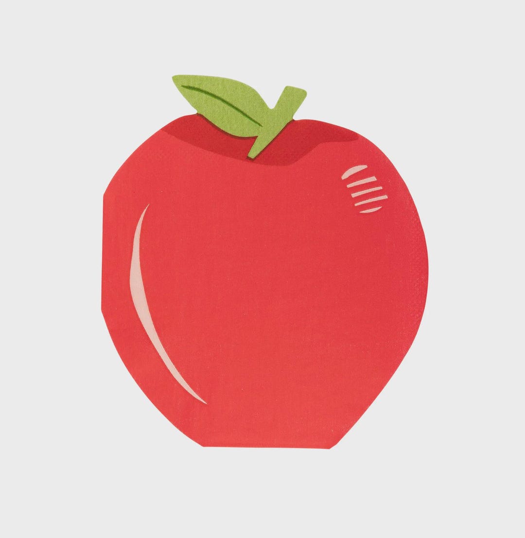 Apple Shaped Paper Napkins: Back to School Party Decor, 24ct - Etsy