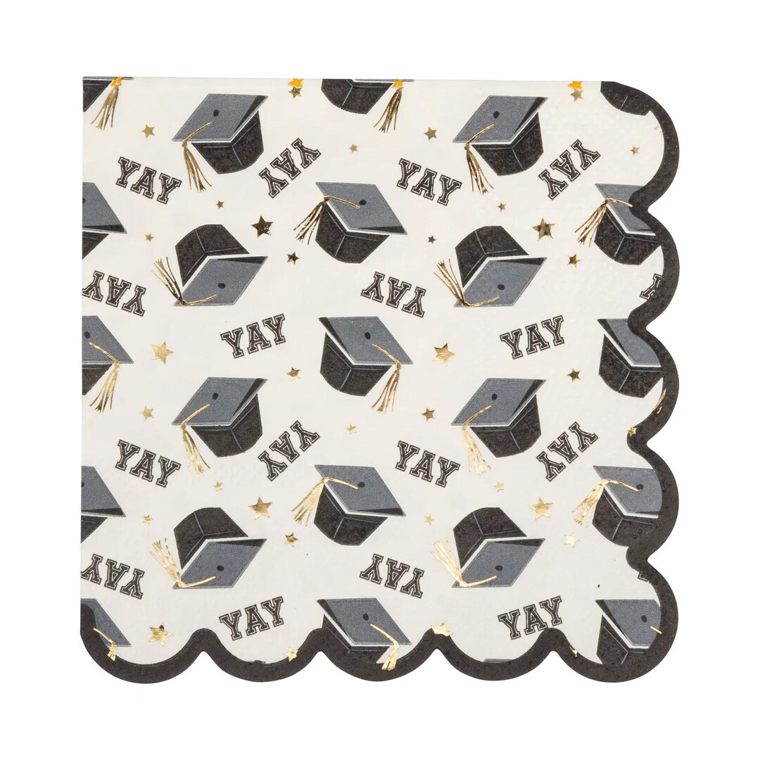Yay Graduation Cap Pattern Paper Napkin, 18ct | Graduation Party ...