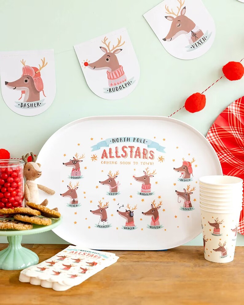 Reindeer Plates, Disposable Christmas Plates, Christmas Paper Plates ...